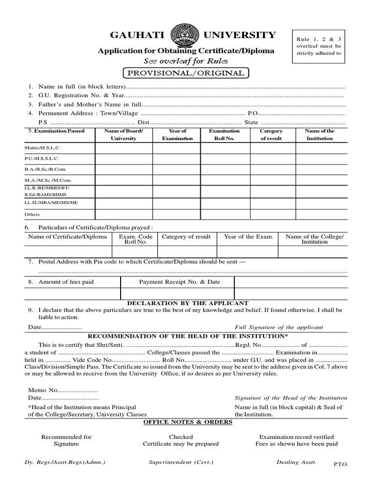 Application For Obtaining Certificate-Diploma | Postgraduate Education ...