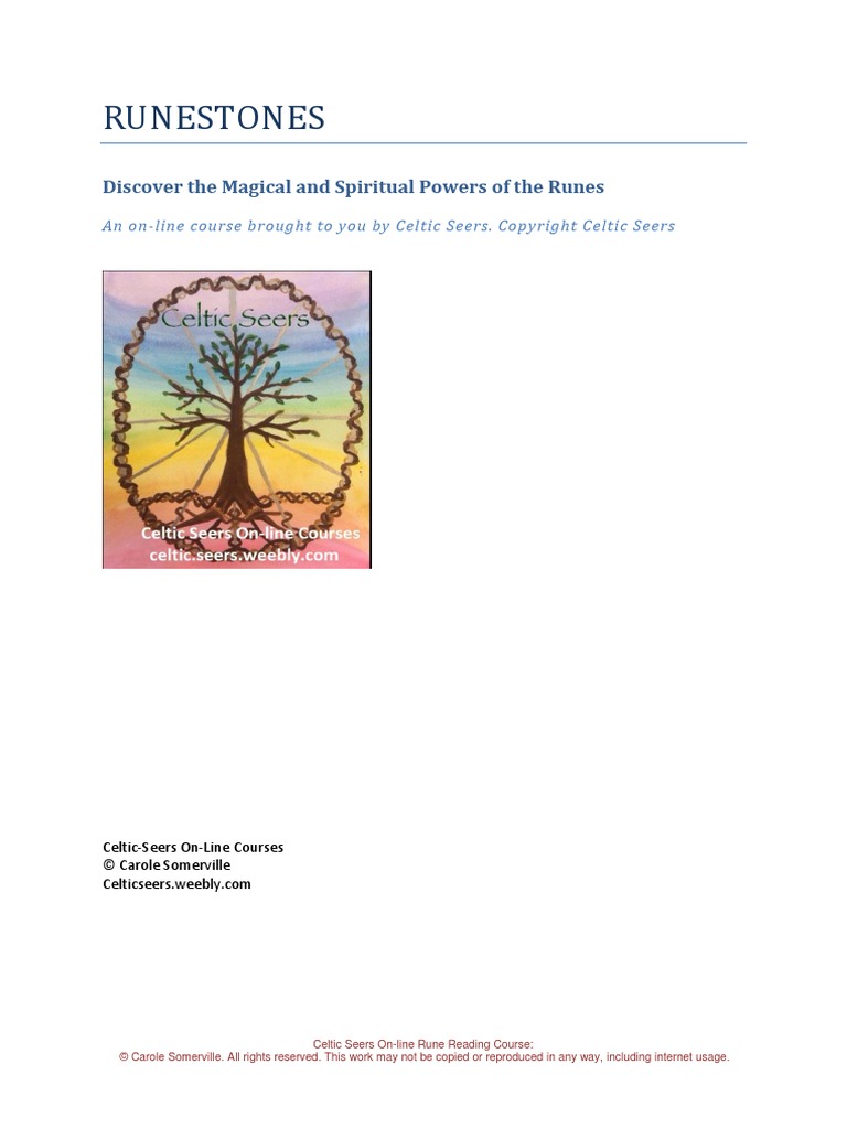 On Line Rune Reading Course For Celtic Seers | PDF | Runes | Magic ...