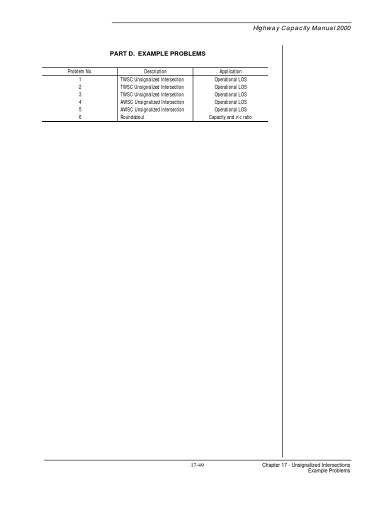 Unsignalized Intersection LOS Analysis | PDF | Road Infrastructure ...