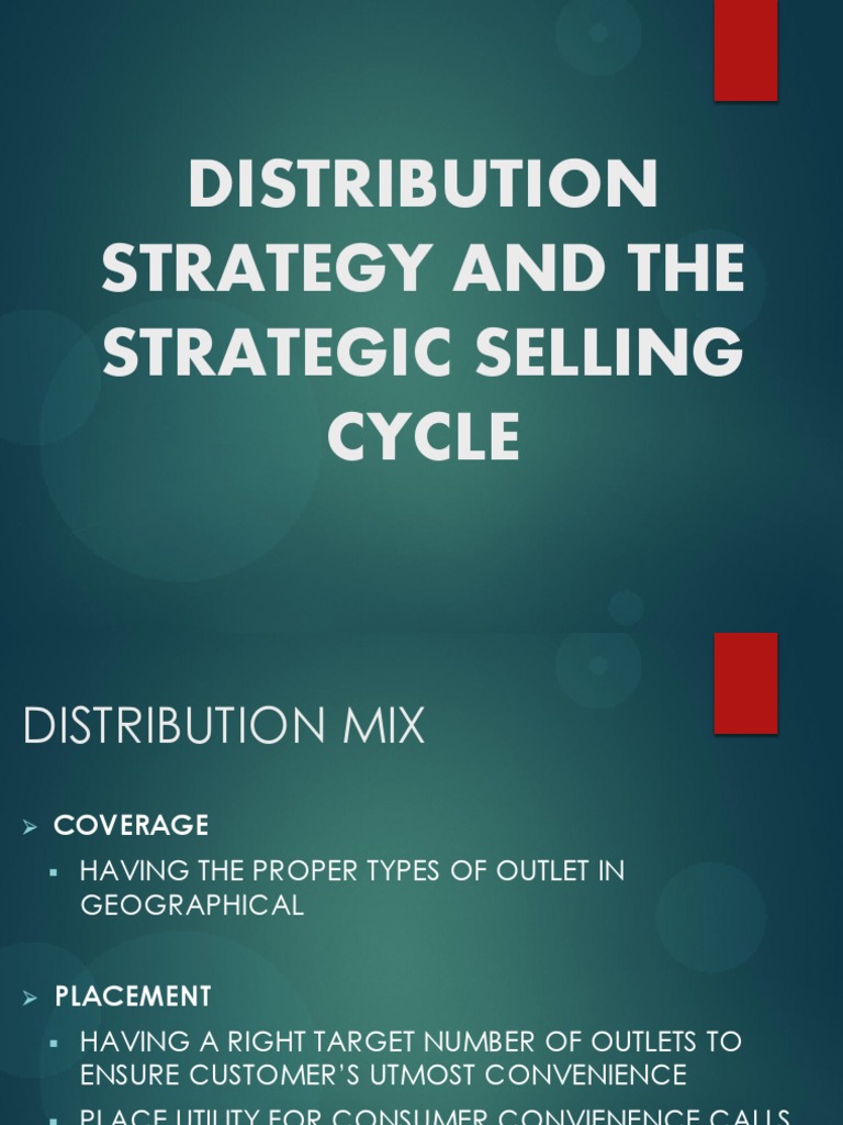 Strategic Selling and Distribution Cycle | PDF | Sales | Retail