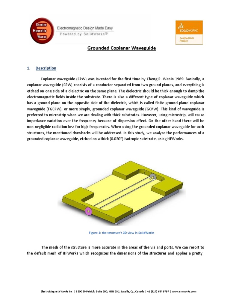 Grounded Coplanar Waveguide Analysis | PDF | Waveguide | Antenna (Radio)