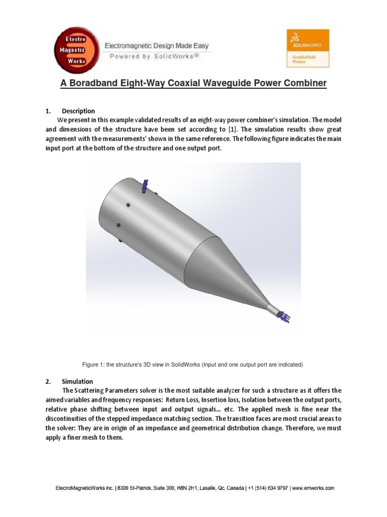 A Boradband Eight Way Coaxial Waveguide Power Combiner 77 Waveguide Radio Technology