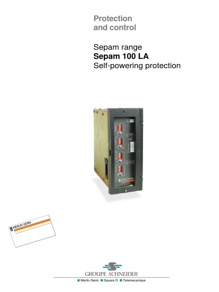 Sepam 100 La | PDF | Electrical Equipment | Power Engineering