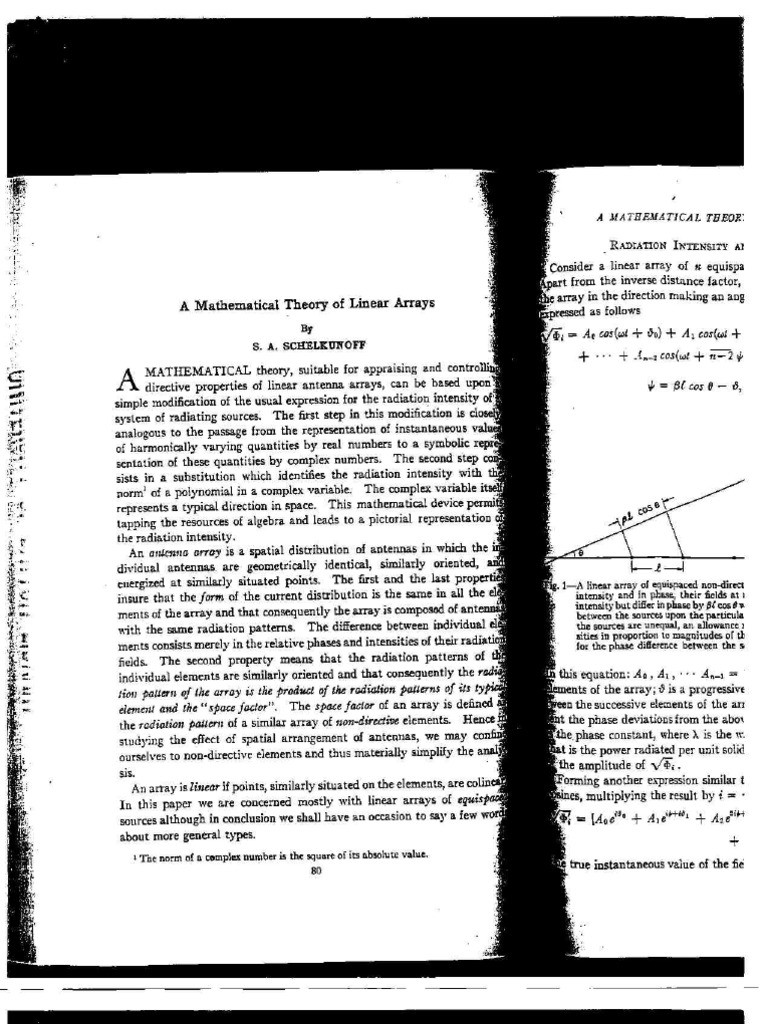 A Mathematical Theory of Linear Arrays | PDF