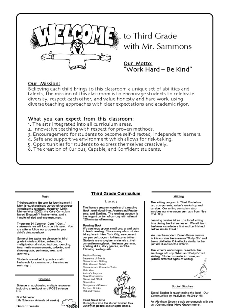 Third Grade Syllabus | PDF | Curriculum | Reading (Process)