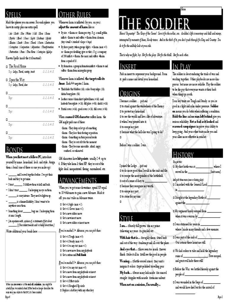 The Soldier: Other Rules Spells | PDF | Unrest | Weaponry