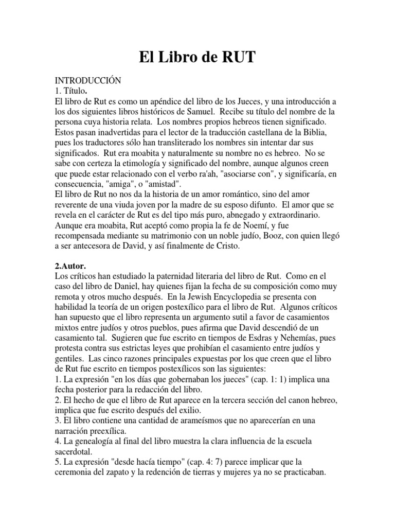 El Libro de RUT | Libro de rut | Noemí (figura bíblica)