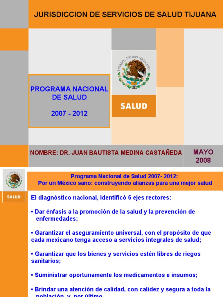 PROGRAMA NACIONAL DE SALUD 2007 - 2012 | Bienestar