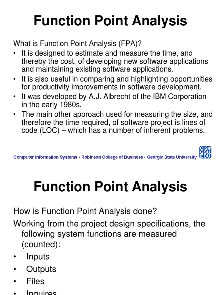Function Point Analysis | PDF | Information Technology Management ...
