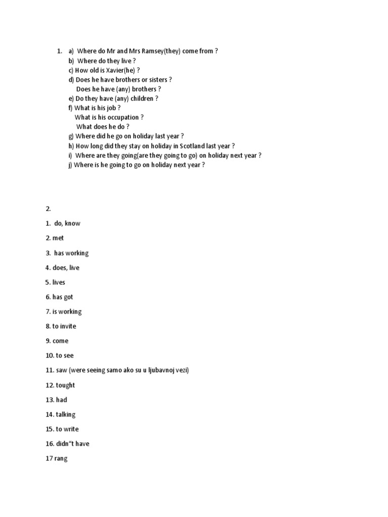Pre Intermediate Final Test Answers | PDF