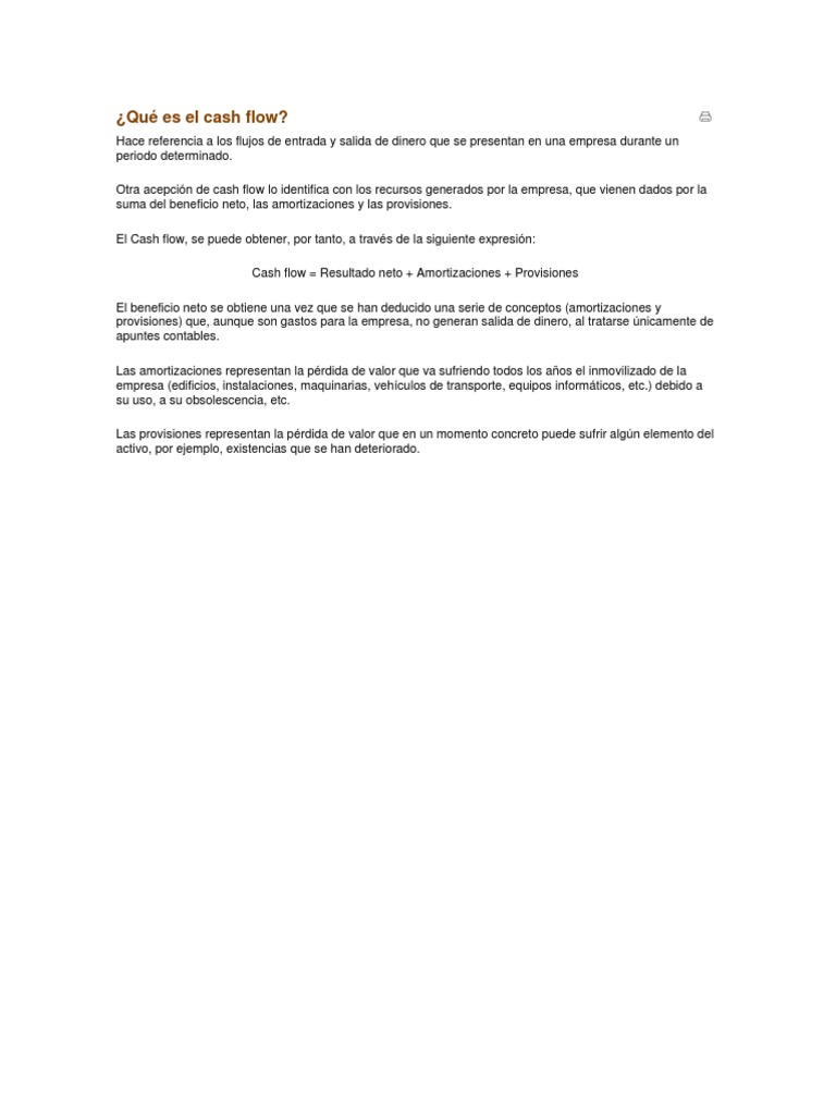 Qué Es El Cash Flow | PDF | Finanzas y dinero