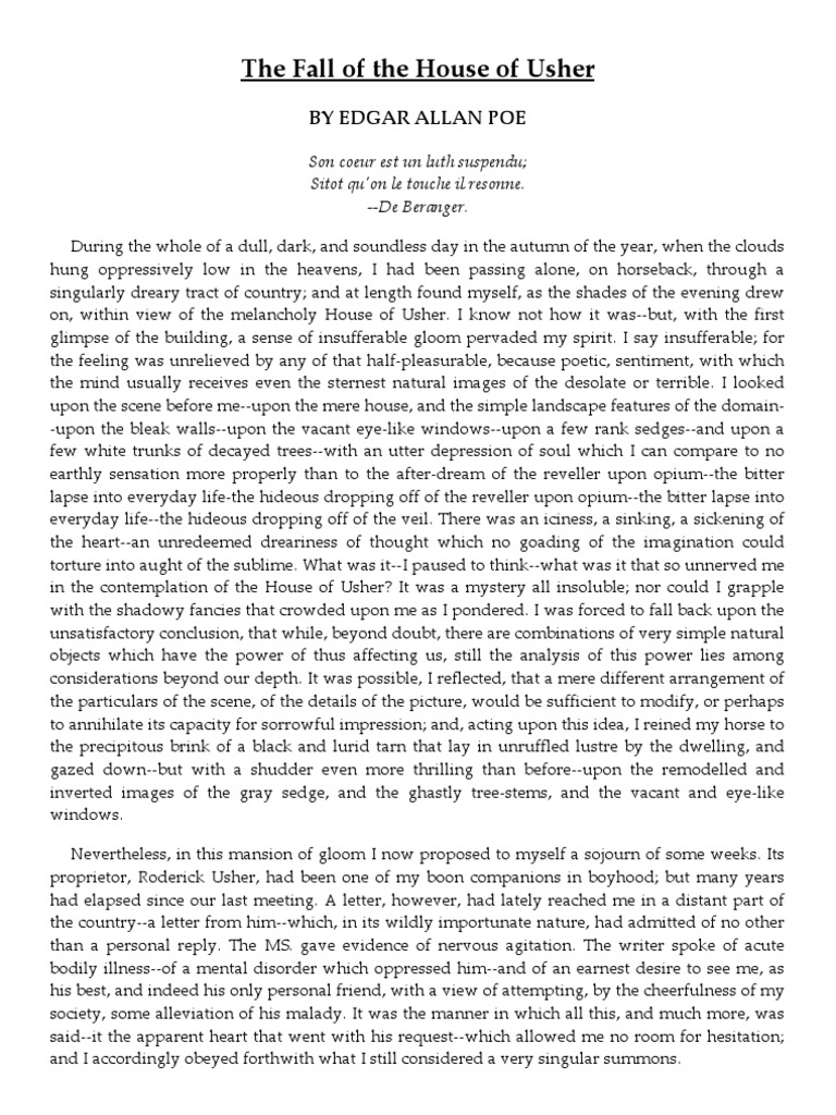 The Fall of the House of Usher: By Edgar Allan Poe | Nature