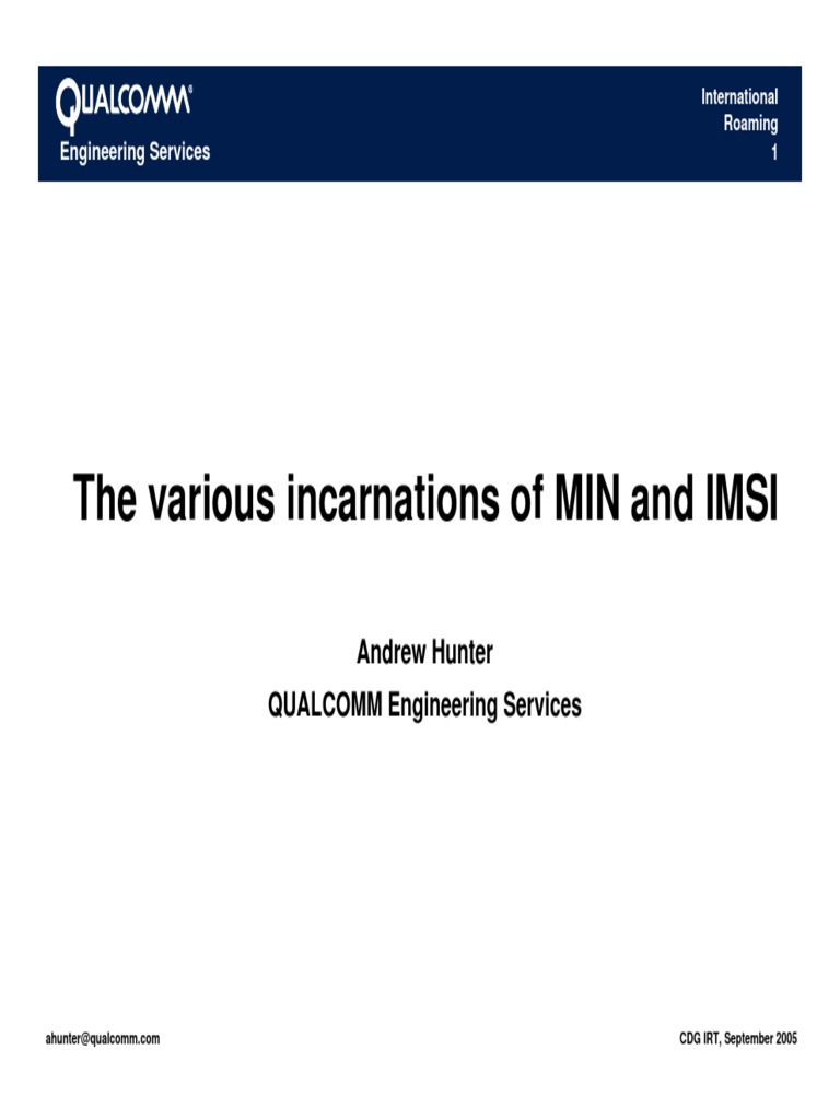 The Various Incarnations of MIN and IMSI | PDF | Telecommunications ...