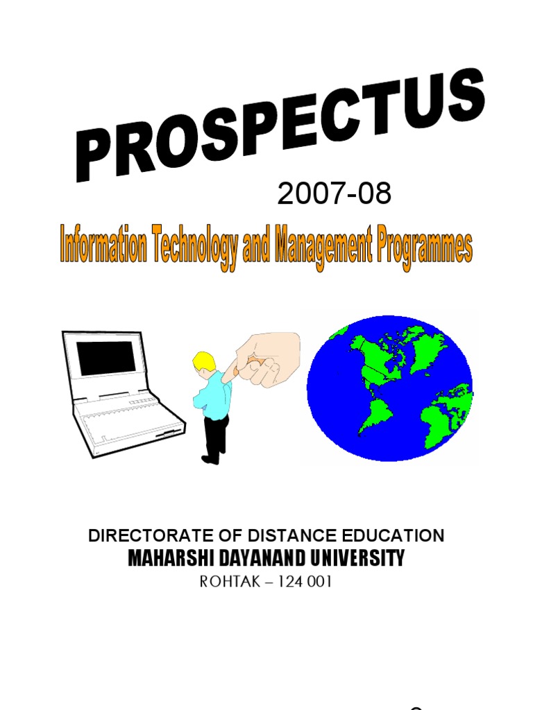 Mdu Prospectus | PDF | Academic Degree | Master's Degree