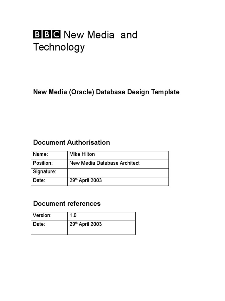 Oracle Database Design Template | PDF | Application Programming ...