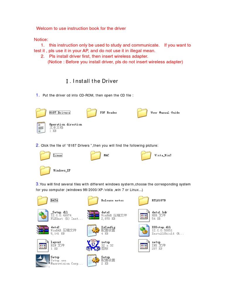 Realtek 8187L Driver Installation | PDF | Device Driver | Wireless Lan
