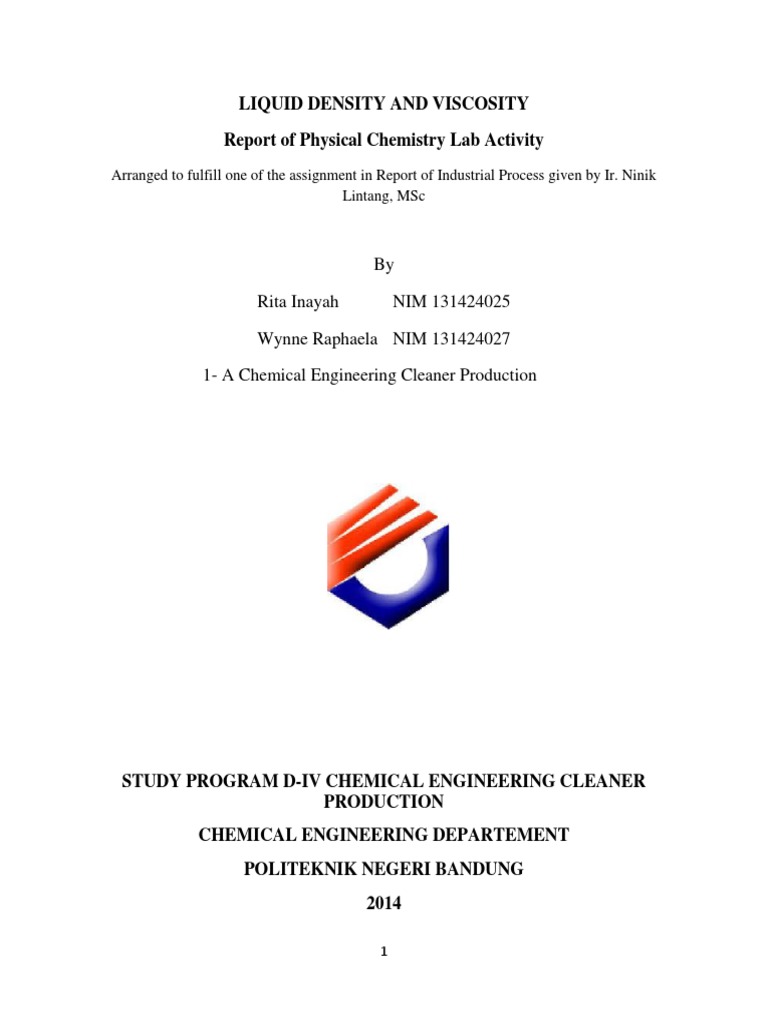 Laporan Praktikum Massa Jenis Dan Viskositas Pdf Viscosity Density