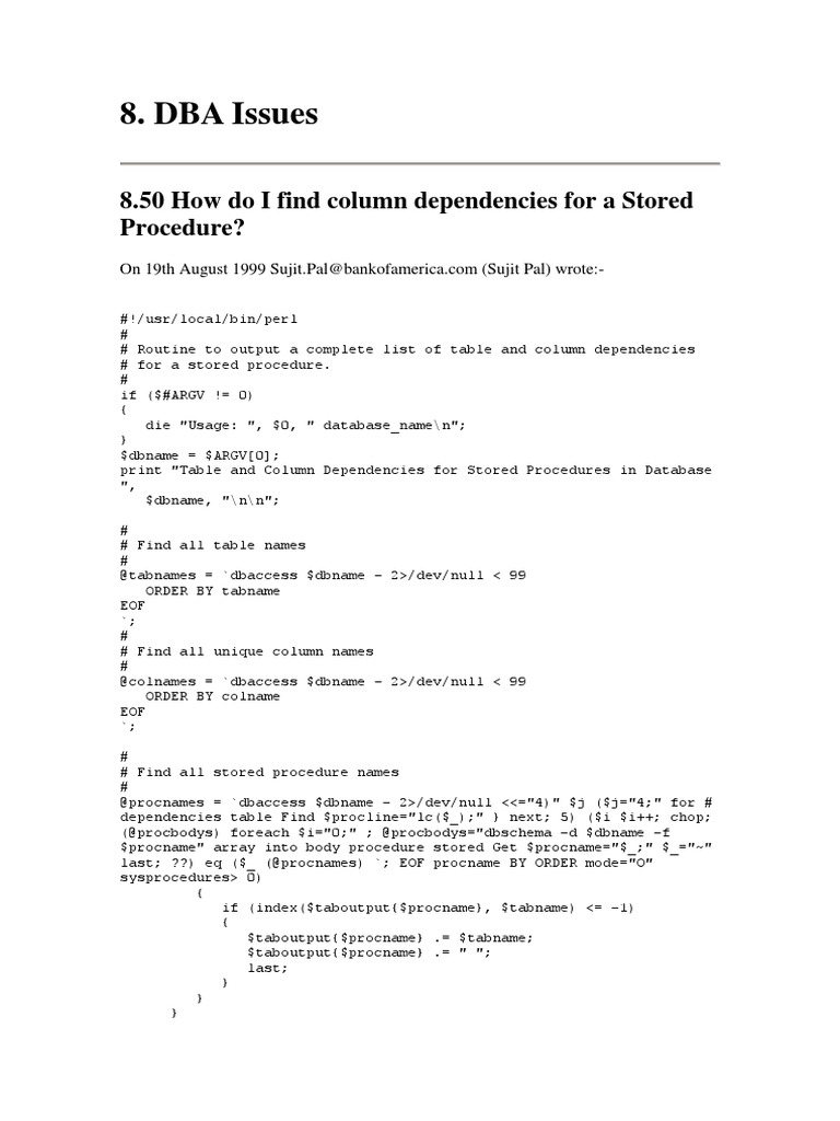 INFORMIX-FAQ, Section 8 | Download Free PDF | Relational Database | Database Index