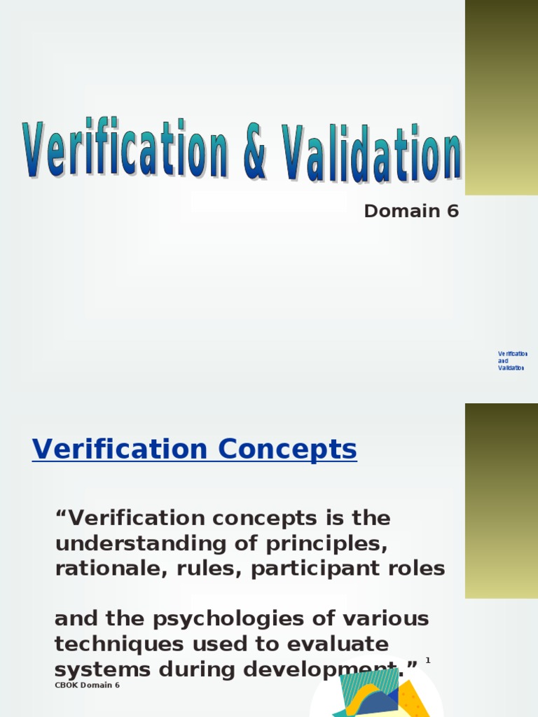 Validation and Verification | PDF | Verification And Validation ...