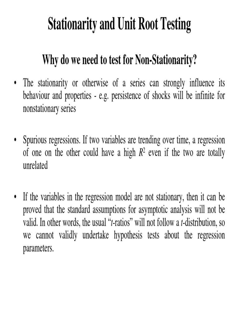 Stationarity and Unit Root Testing | PDF | Stationary Process ...