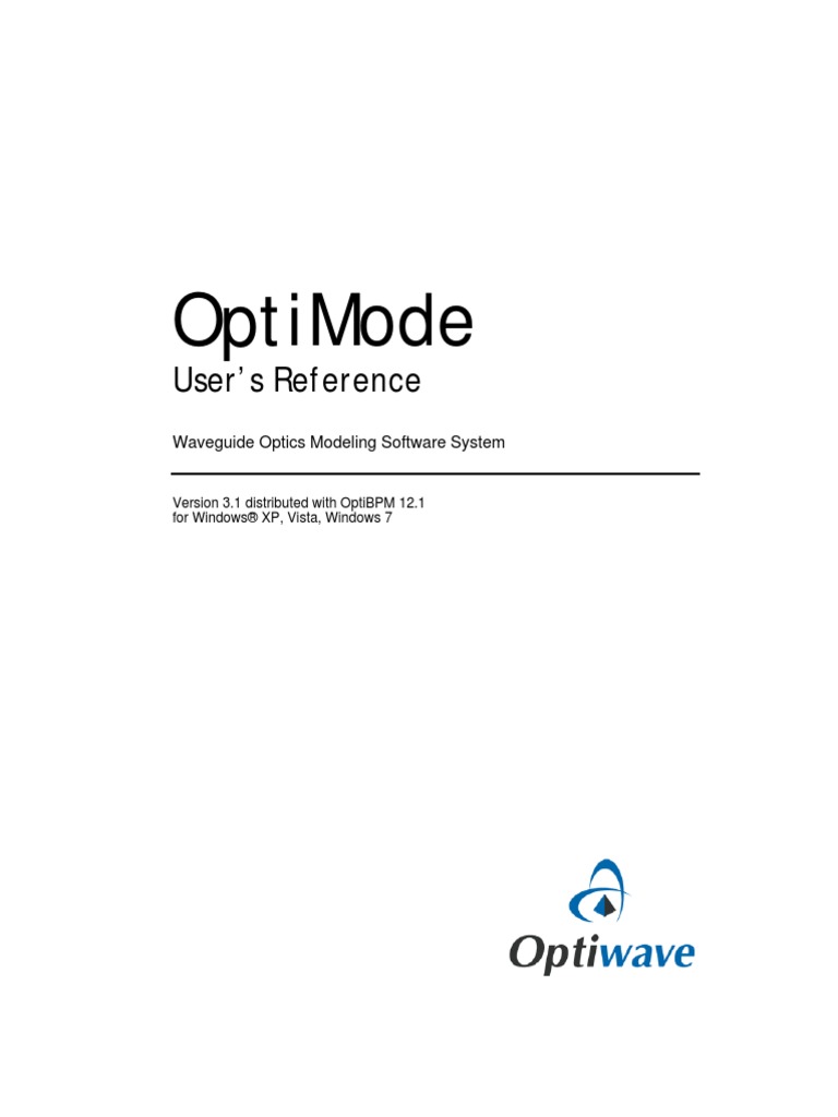OptiMode User Reference | PDF | Menu (Computing) | Tab (Gui)