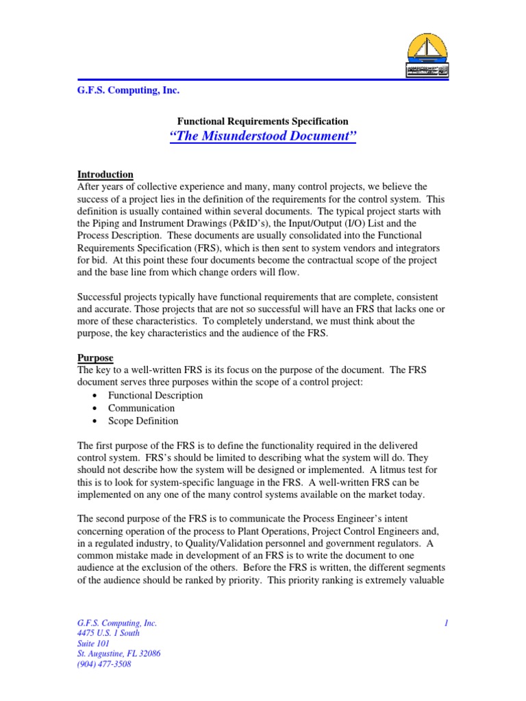 Functional Requirements Specification | PDF | Specification (Technical ...