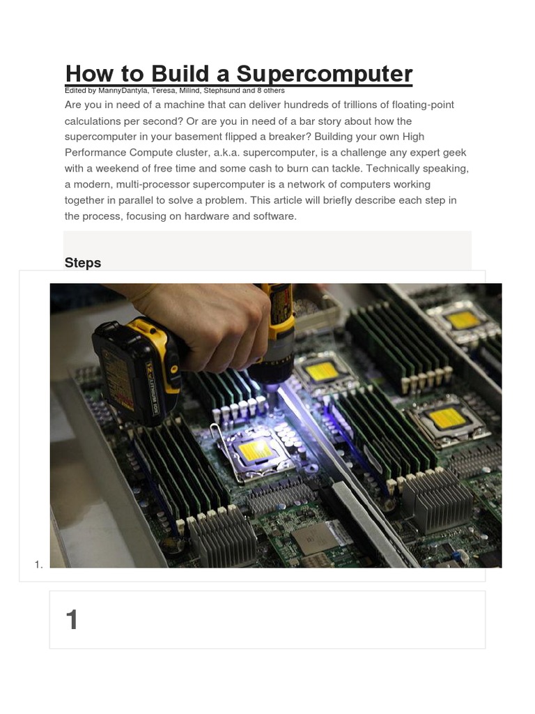 How To Build A Supercomputer | PDF | Computer Cluster | Supercomputer