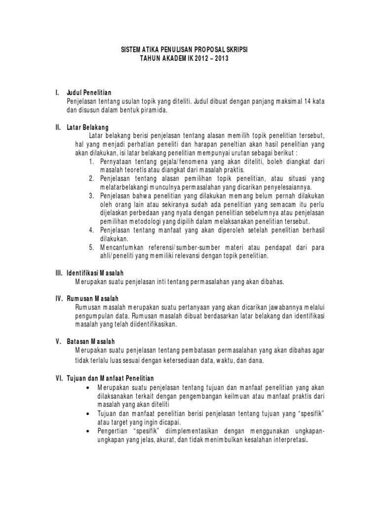 Format Penulisan Skripsi | PDF