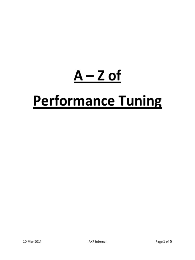 A-Z Performance Tuning | PDF | Information Technology Management | Data