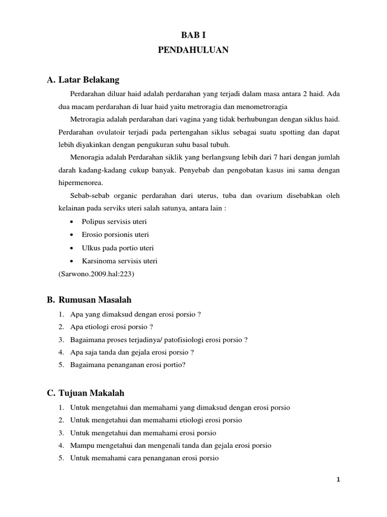 Makalah Erosi Portio | PDF