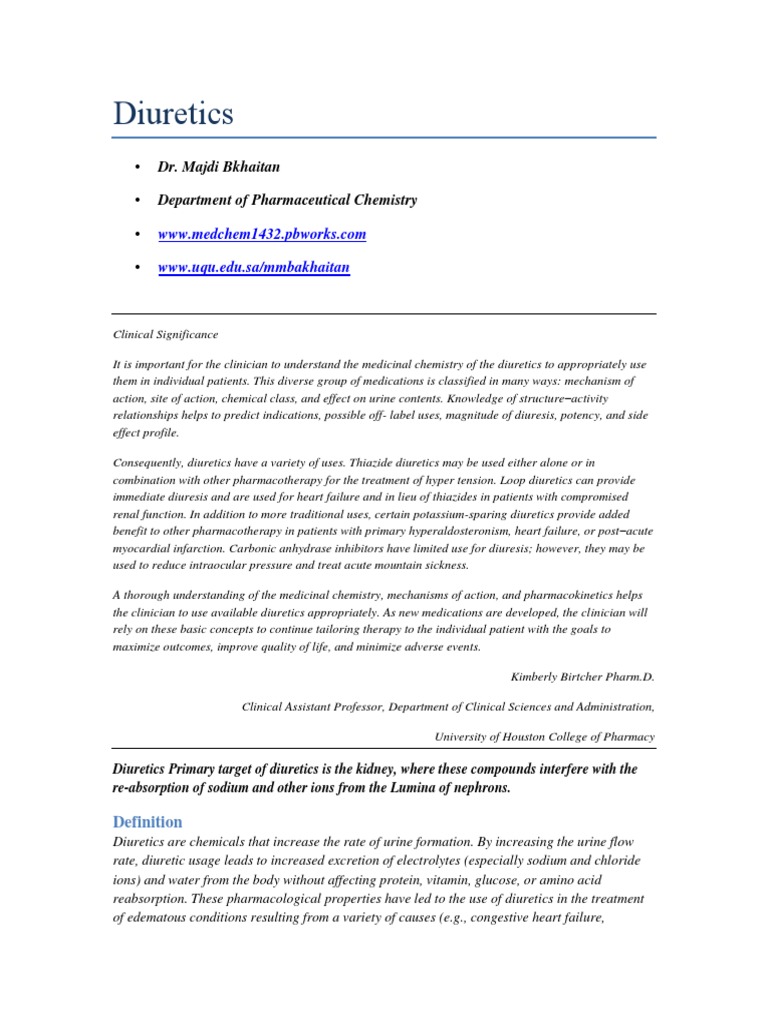 Diuretics | PDF | Self-Improvement | Wellness