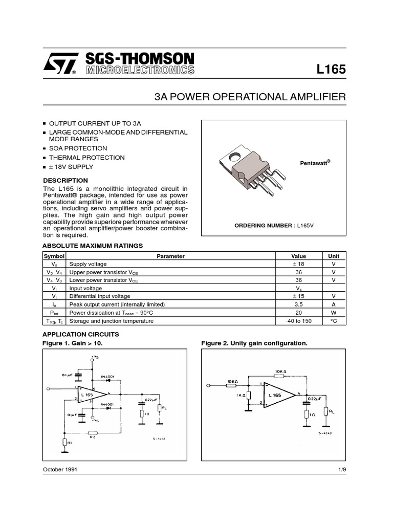 Datasheet Dc Motor | Operational Amplifier | Amplifier