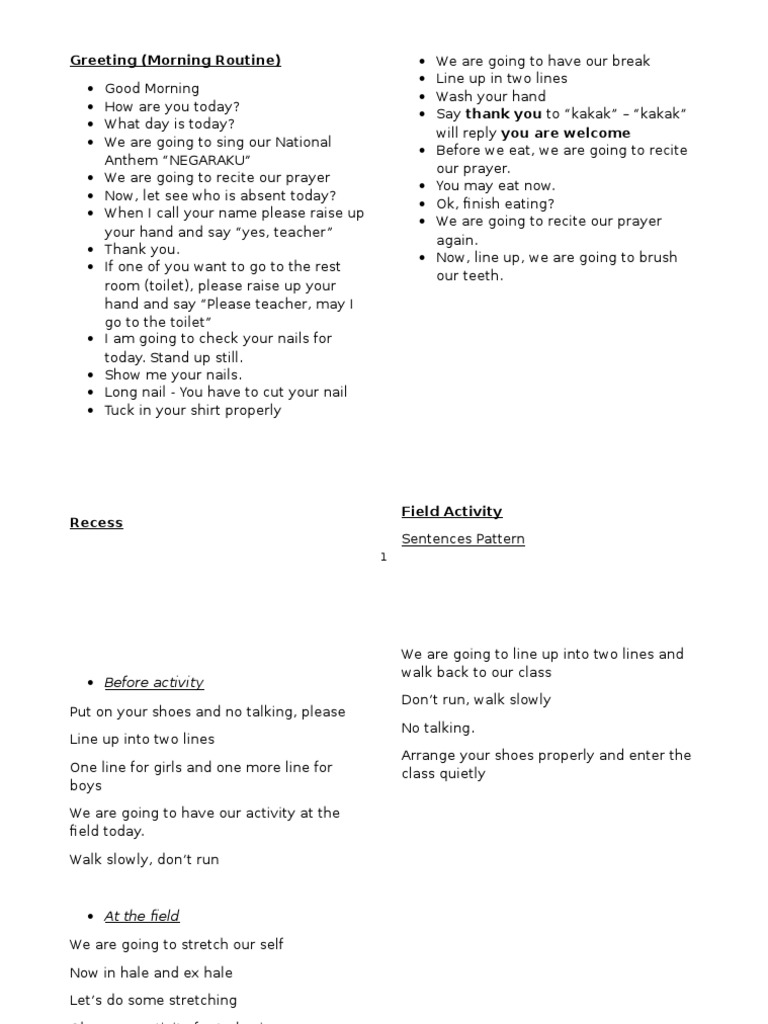 English Morning Circle | PDF