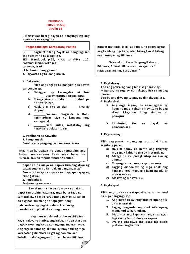 FIL V LEsson Plan Ist Grading | PDF