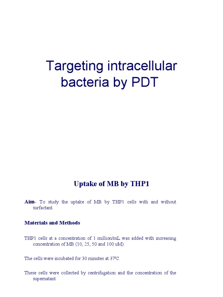 Targeting Intracellular Bacteria by PDT | PDF | Colony Forming Unit ...