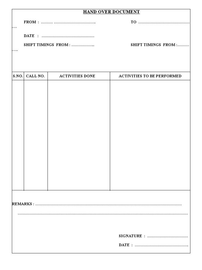 Handover Document | PDF