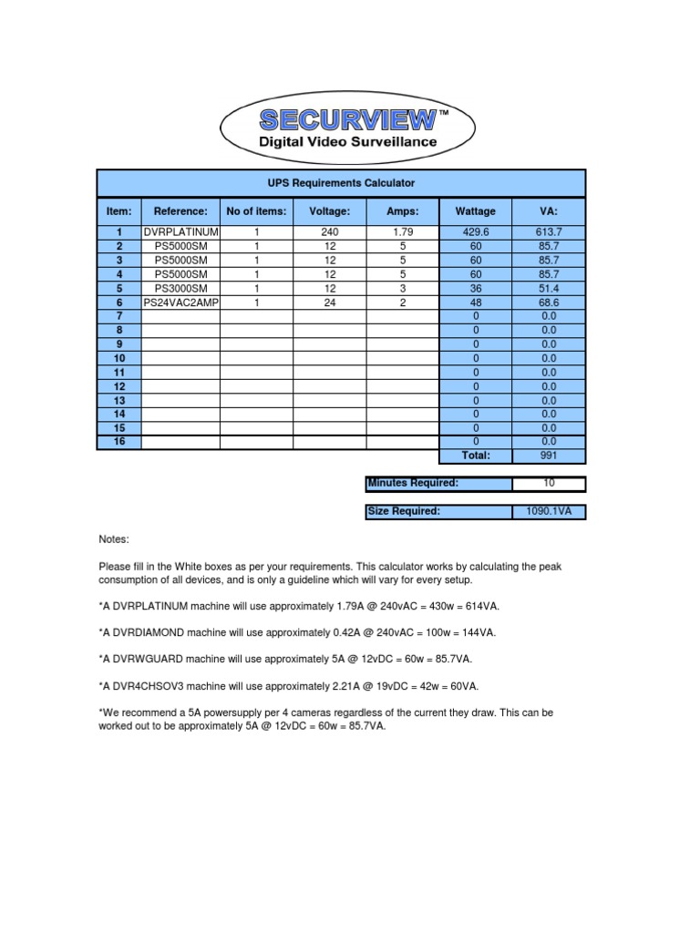 UPS Calculator | PDF | Electronic Engineering | Electrical Engineering