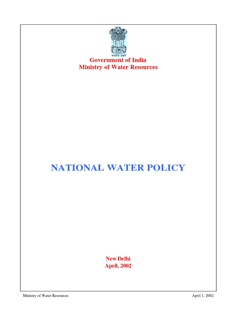 National Water Policy Overview 2002 | PDF | Water Resources | Flood