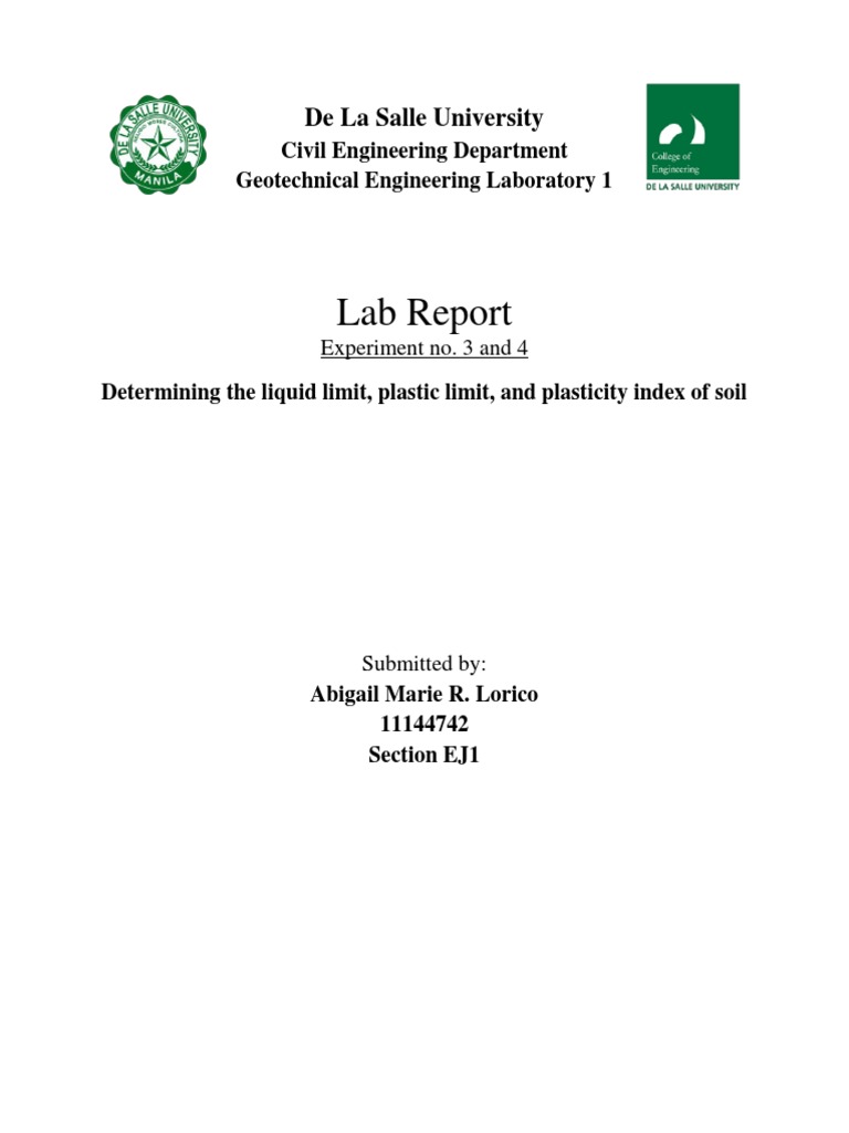 Atterberg Limit: Liquid and Plastic Limit Report | PDF | Continuum ...