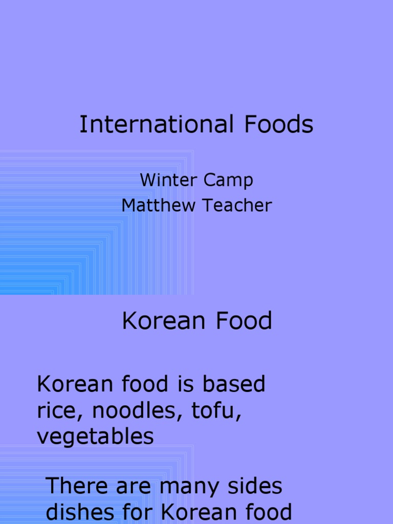 Global Cuisine Overview: 8 Countries | PDF