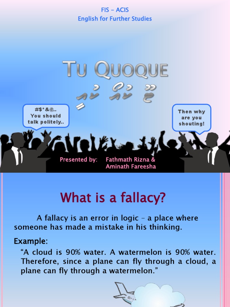 Tu Quoque | Fallacy | Psychological Concepts