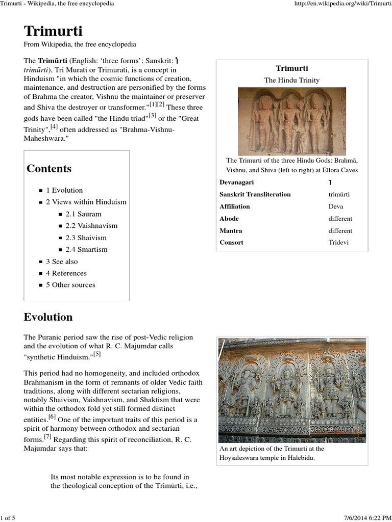 Trimurti | PDF | Deities | Hindu Gods