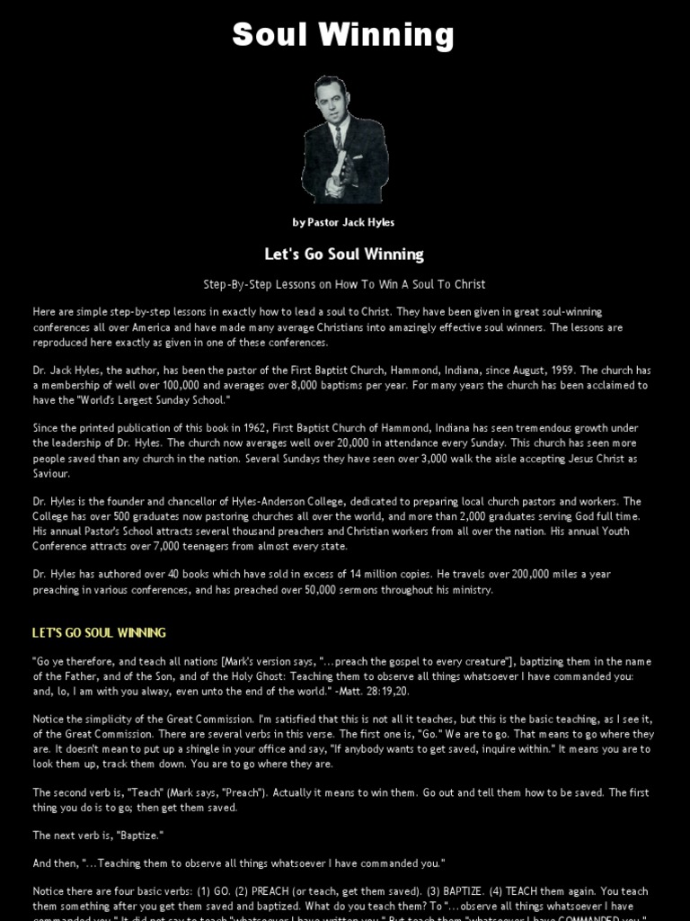 Soul Winning | PDF | Great Commission | Religious Behaviour And Experience