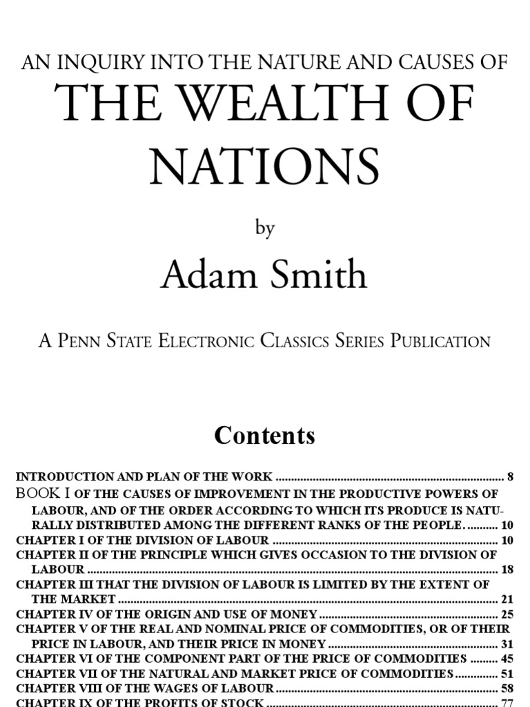 The Wealth of Nations (Adam Smith) | PDF | Adam Smith | The Wealth Of ...