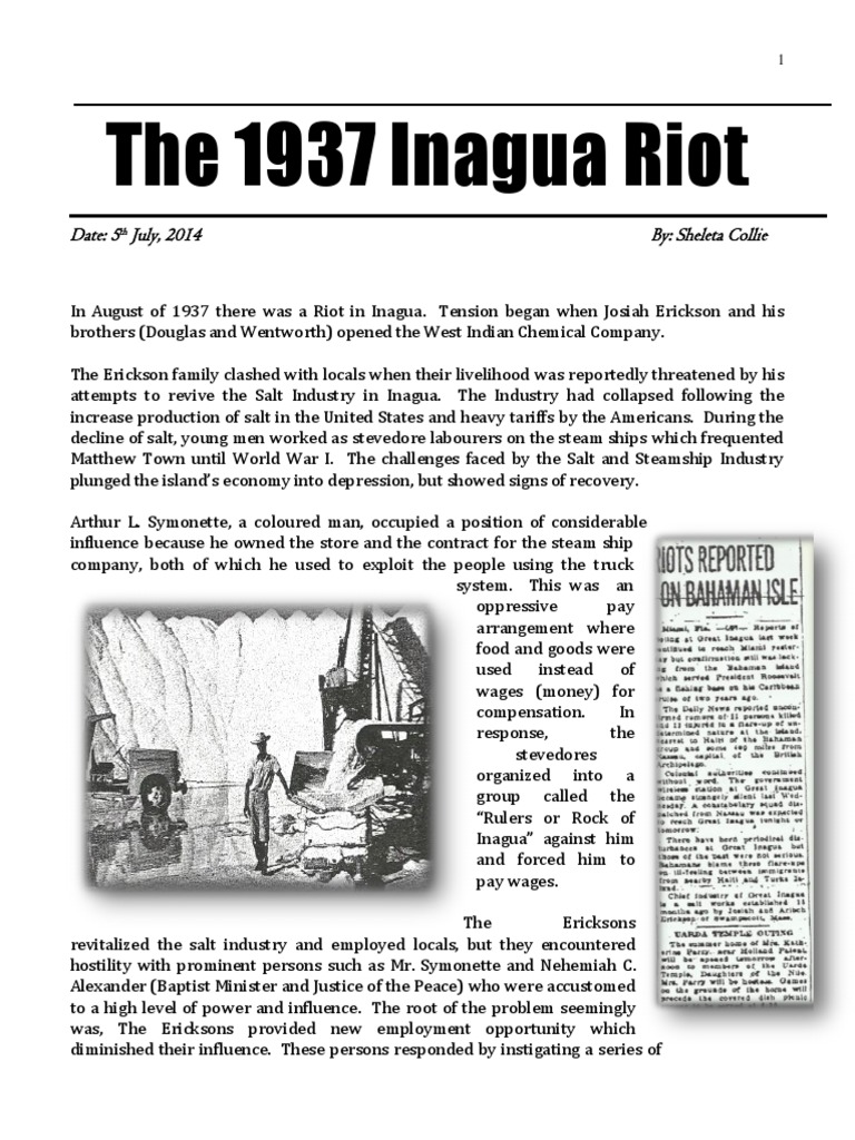1937 Inagua Riot | PDF