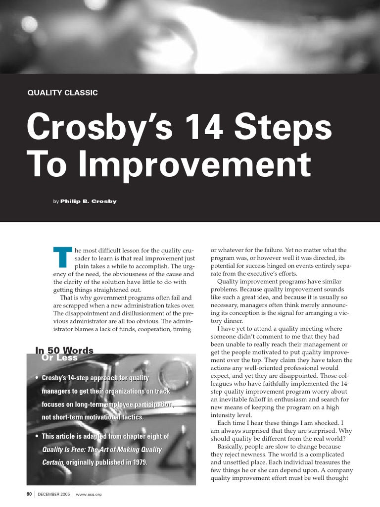 Crosby 14 Steps to Improvement | Goal | Motivation