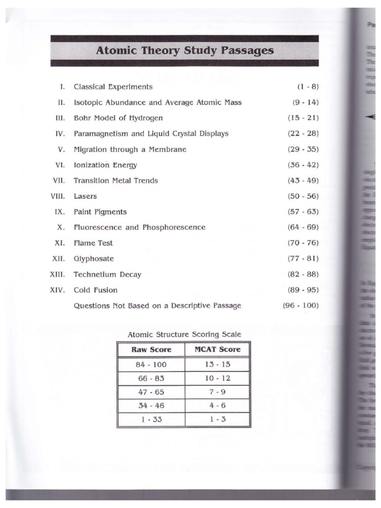 The Berkeley Review: MCAT Chemistry Atomic Theory Practice | PDF ...