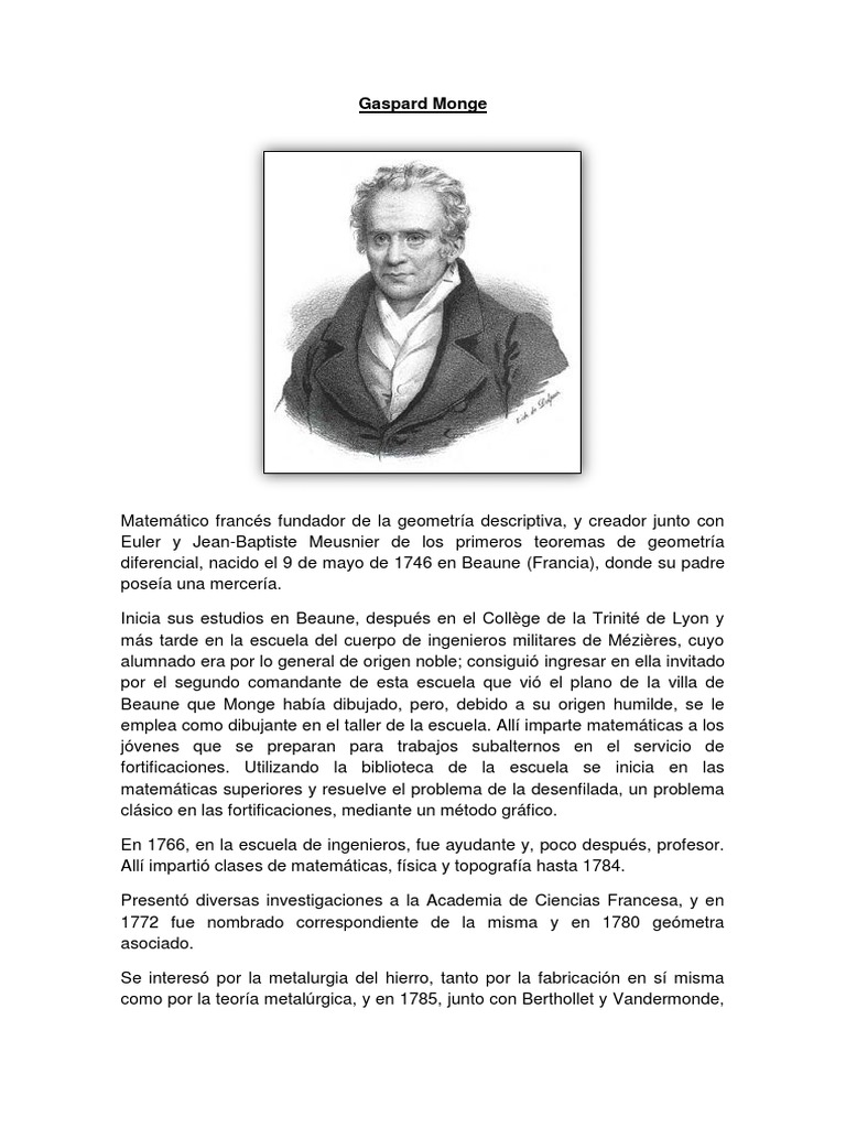 Gaspard Monge | PDF | Curva | Línea (geometría)