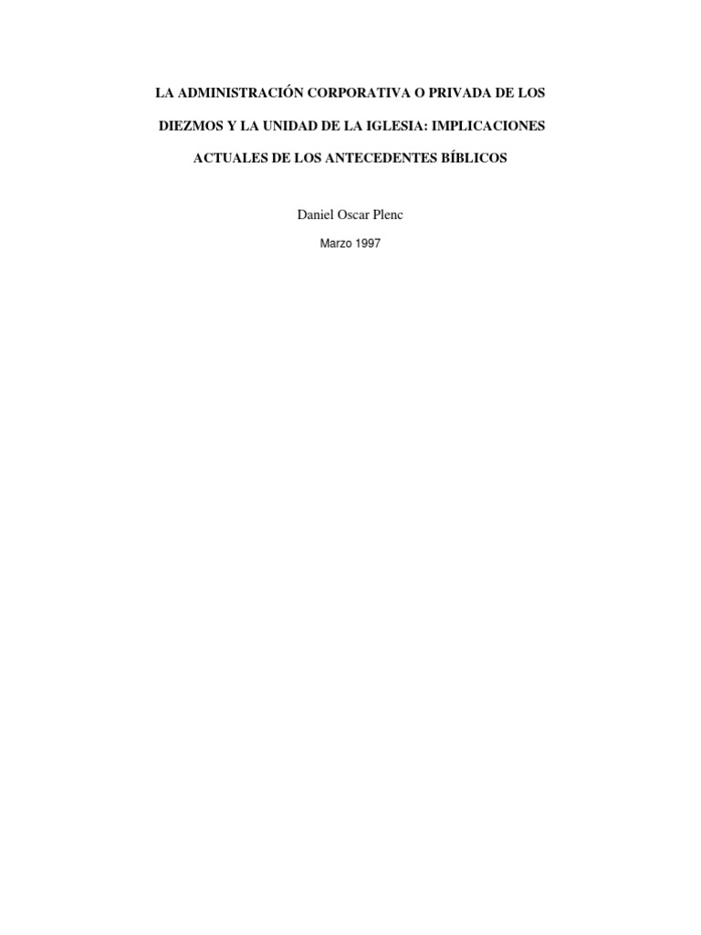Diezmo y Unidad en la Iglesia Adventista | PDF | Iglesia Adventista del ...