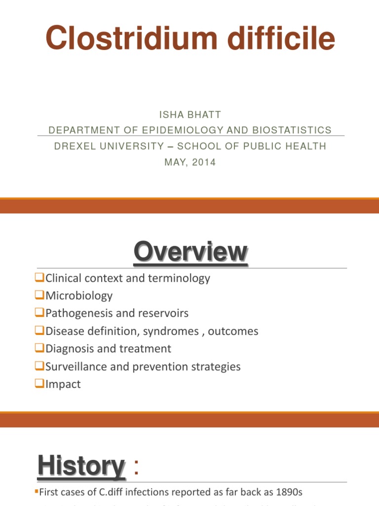Clostridium Difficile Epidemiology | PDF | Epidemiology | Public Health
